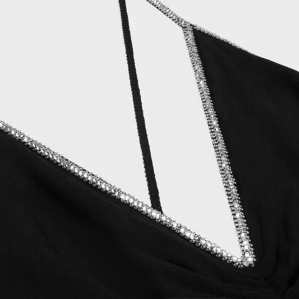 Celine Long Draped Dress In Silk Georgette
