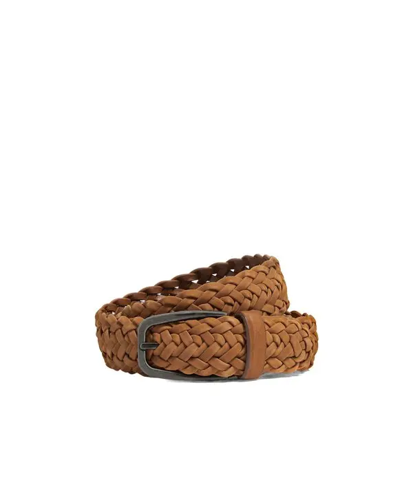 Zegna Braided Leather Belt - Brown