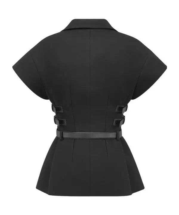 Dior Christian Paris Short-sleeved Belted Jacket