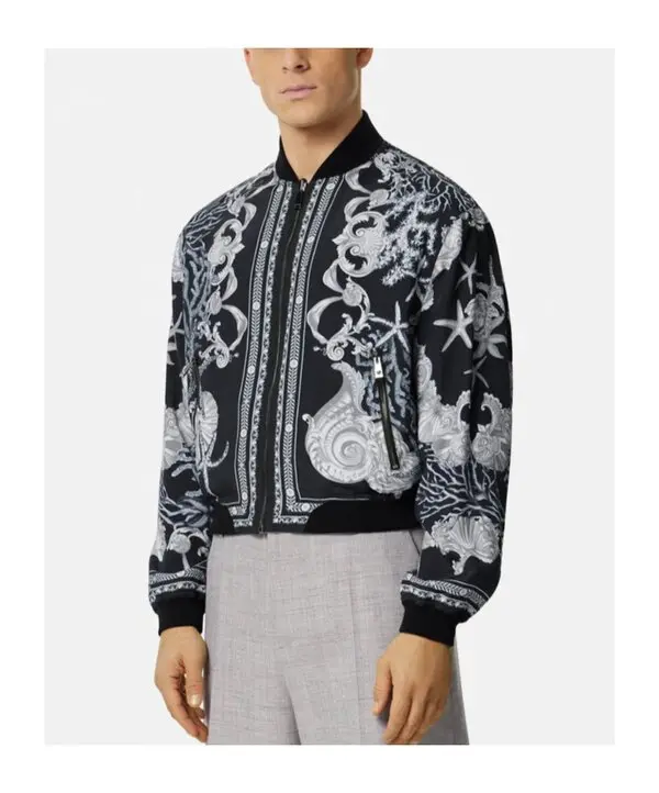 Versace Barocco Sea Reversible Zipped Bomber Jacket - Black