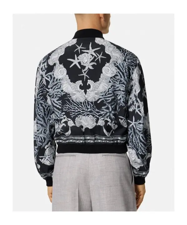Versace Barocco Sea Reversible Zipped Bomber Jacket - Black