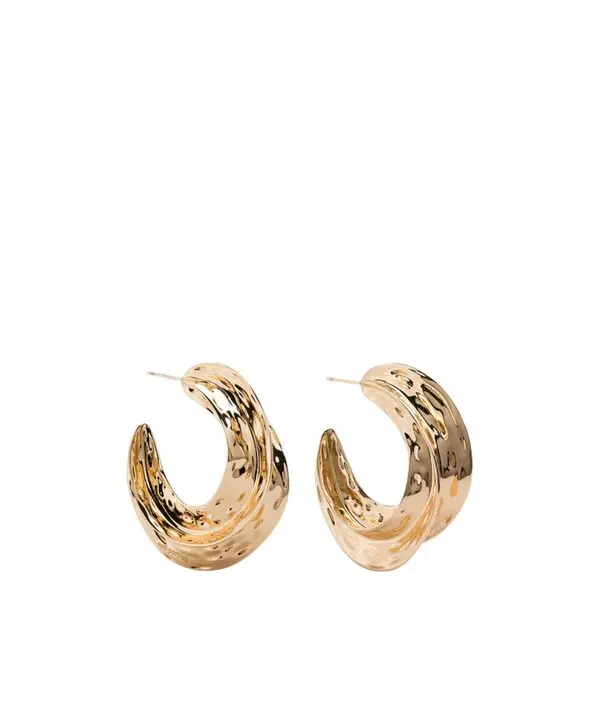 SELF-PORTRAIT Sculpted Hoop Earrings - Yellow