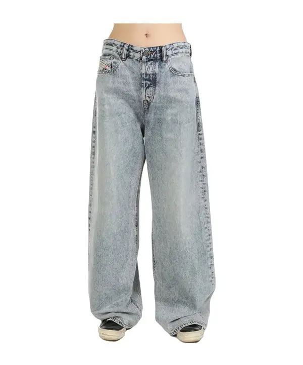 DIESEL® Logo Wide Leg Jeans