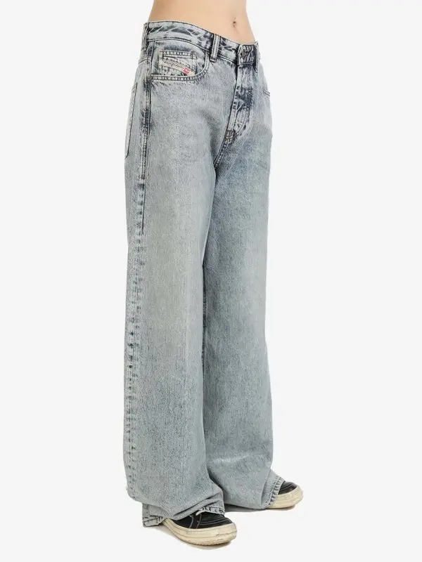 DIESEL® Logo Wide Leg Jeans