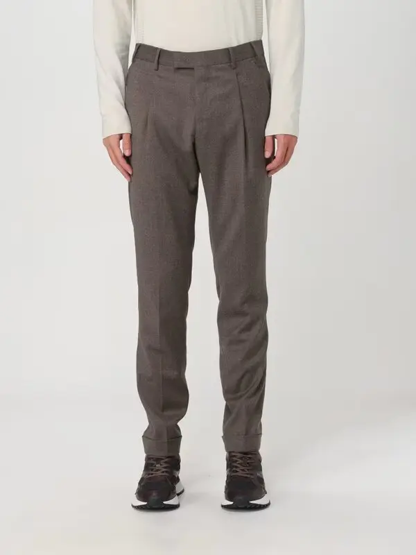 PT TORINO Slim Fit Concealed Closure Pants - Gray