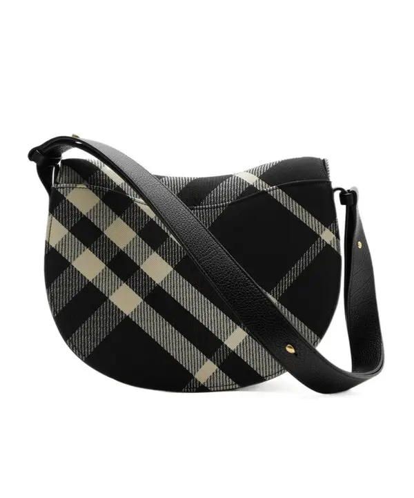 Burberry Rocking Horse Checked Crossbody Bag - Black