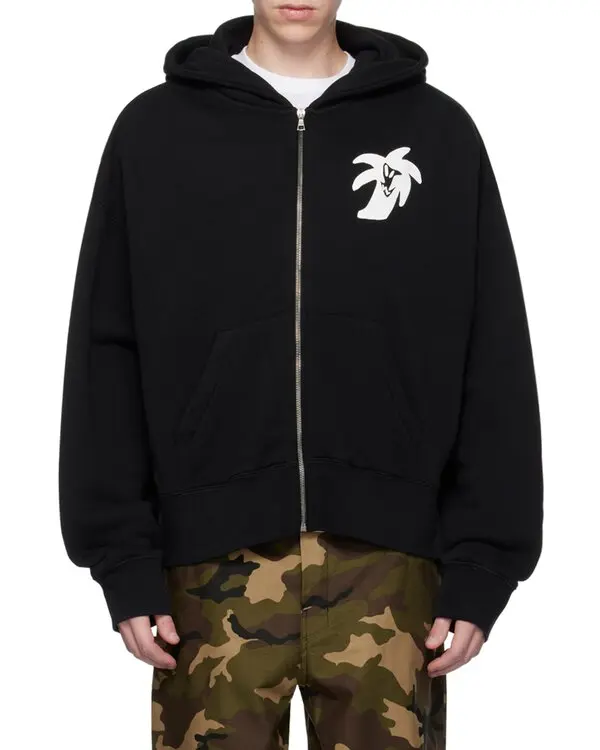 Palm Angels Long Sleeved Logo Printed Hoodie
