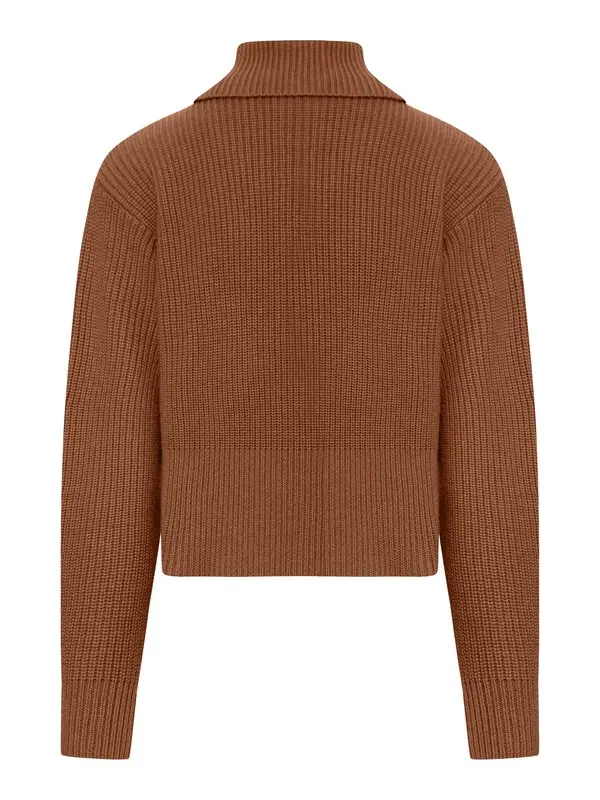 Max Mara Quarter-zip Knitted Jumper - Brown