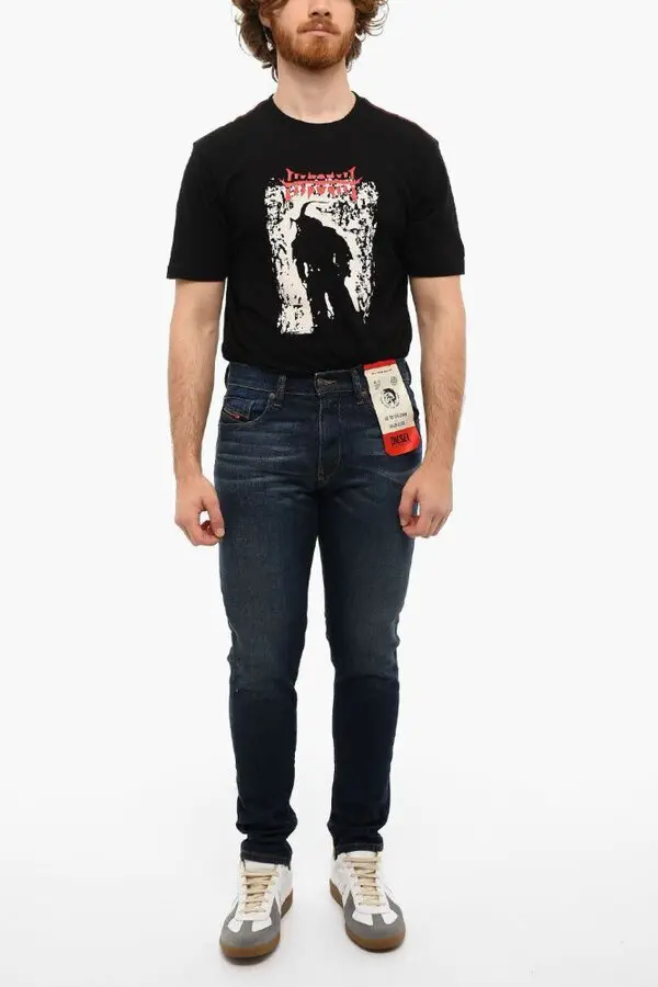 DIESEL® Straight-leg Logo Denim Trousers - Black