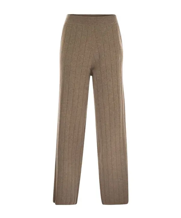 Max Mara Jardin Ribbed Wide-leg Trousers - Brown