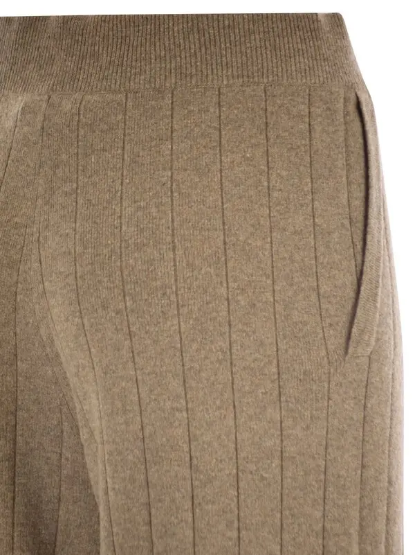 Max Mara Jardin Ribbed Wide-leg Trousers - Brown