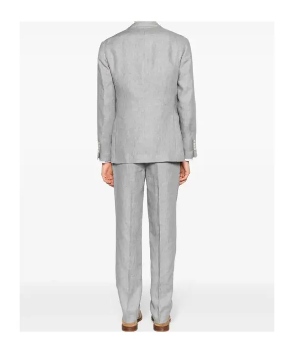 Brunello Cucinelli Single-breasted Linen Suit - Heather Gray