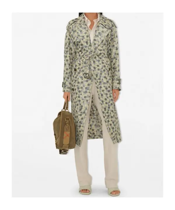 Burberry Long Floral Lightweight Trench Coat