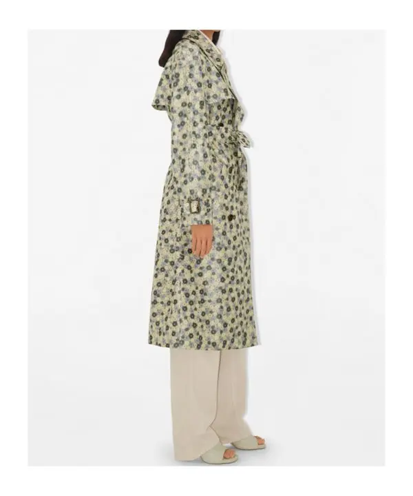 Burberry Long Floral Lightweight Trench Coat