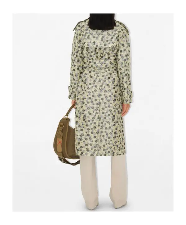 Burberry Long Floral Lightweight Trench Coat