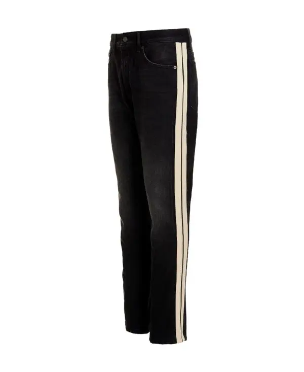Palm Angels Washed Effect Denim Jeans With Side Stripe
