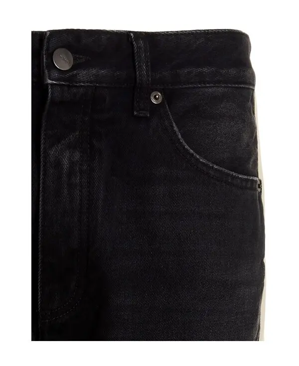 Palm Angels Washed Effect Denim Jeans With Side Stripe