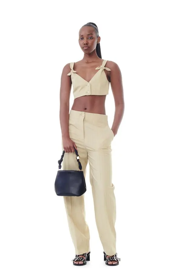 GANNI Cropped Button-front Top With Adjustable Straps