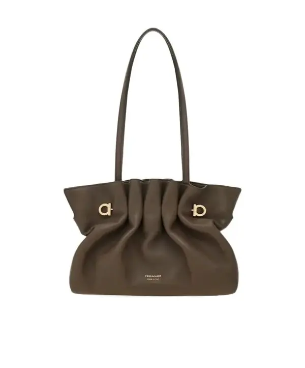 FERRAGAMO Gancio Soft-bag - Cement Grey