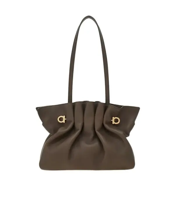 FERRAGAMO Gancio Soft-bag - Cement Grey