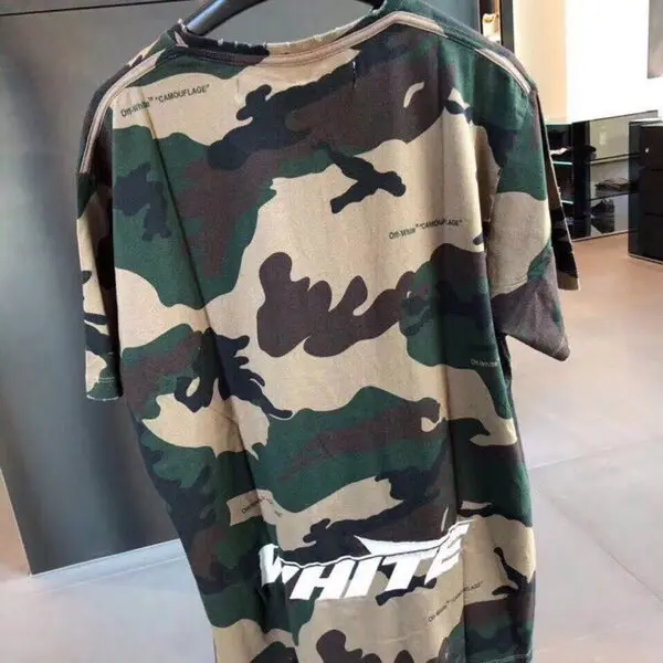 Off-White Camouflage Printed Cotton T-shirt