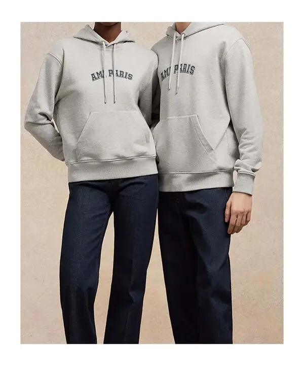 AMI Paris Logo-embroidered Drawstring Hoodie