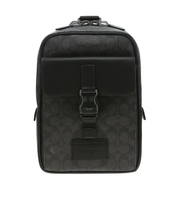 COACH Monogrammed Crossbody Chest Bag - Black