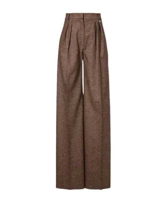 Max Mara Pleated Waistband Tab Trousers - Brown