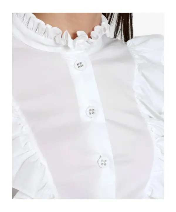 Philosophy Di Lorenzo Serafini Ruffled High Collar Shirt - White