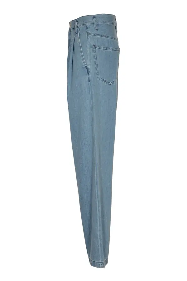 Dries Van Noten Logo Patch Wide Leg Jeans