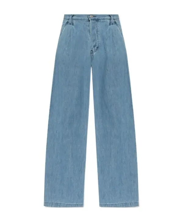 Dries Van Noten Logo Patch Wide Leg Jeans - No