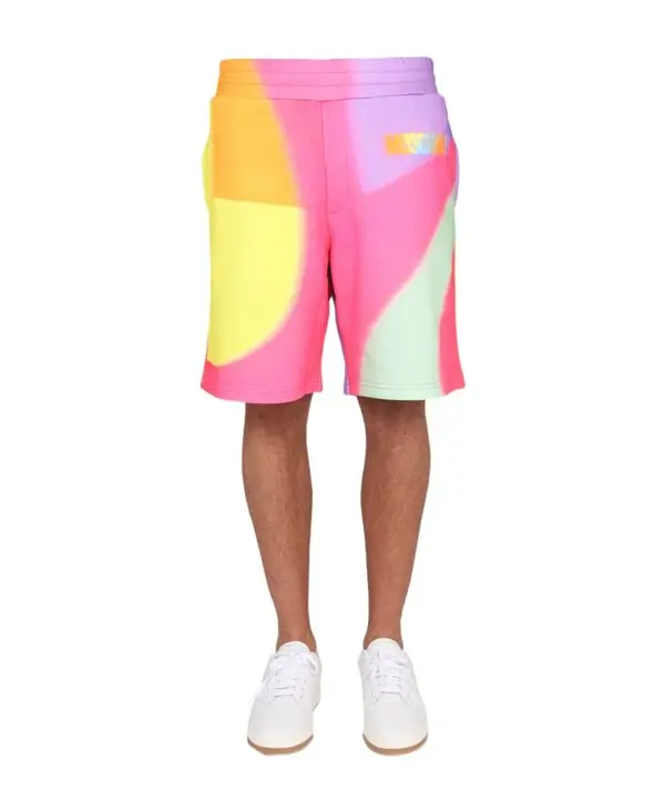 Moschino Loose Waist Shorts With Logo Detail - Pink