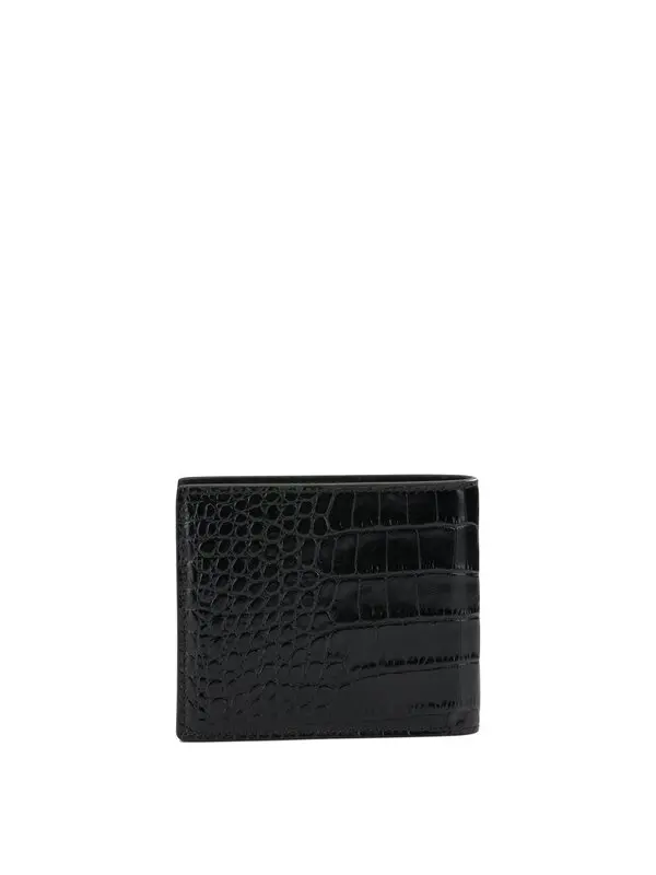 TOM FORD T Line Embossed Bifold Wallet - Black