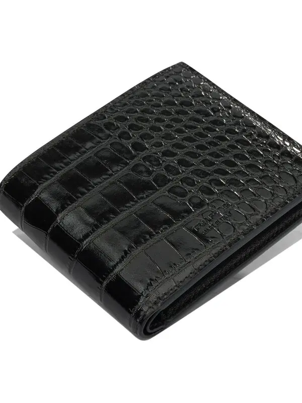 TOM FORD T Line Embossed Bifold Wallet - Black