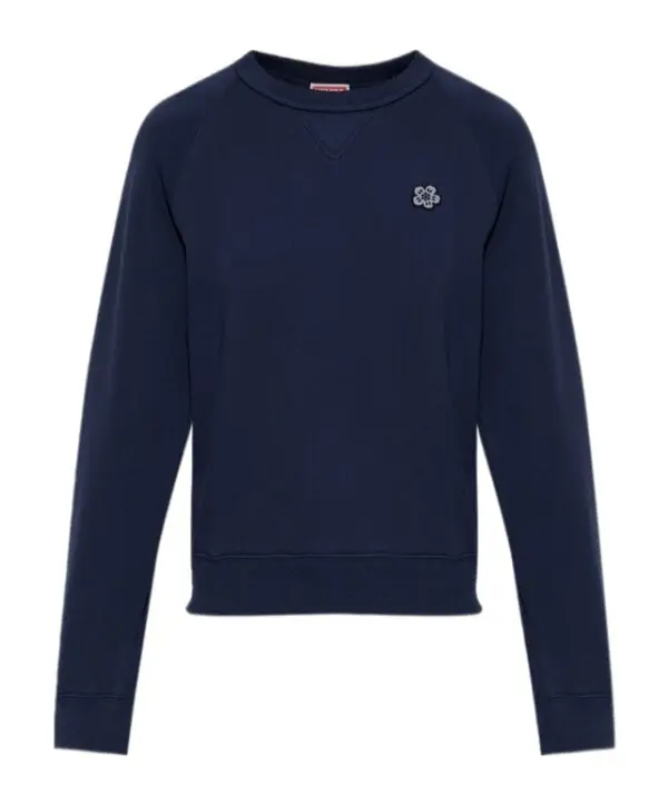 Kenzo Boke Flower Logo Patch Crewneck Sweatshirt - Black