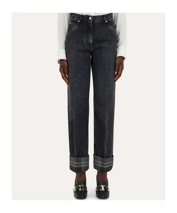 FERRAGAMO Mid-rise Stone Washed Denim Jeans