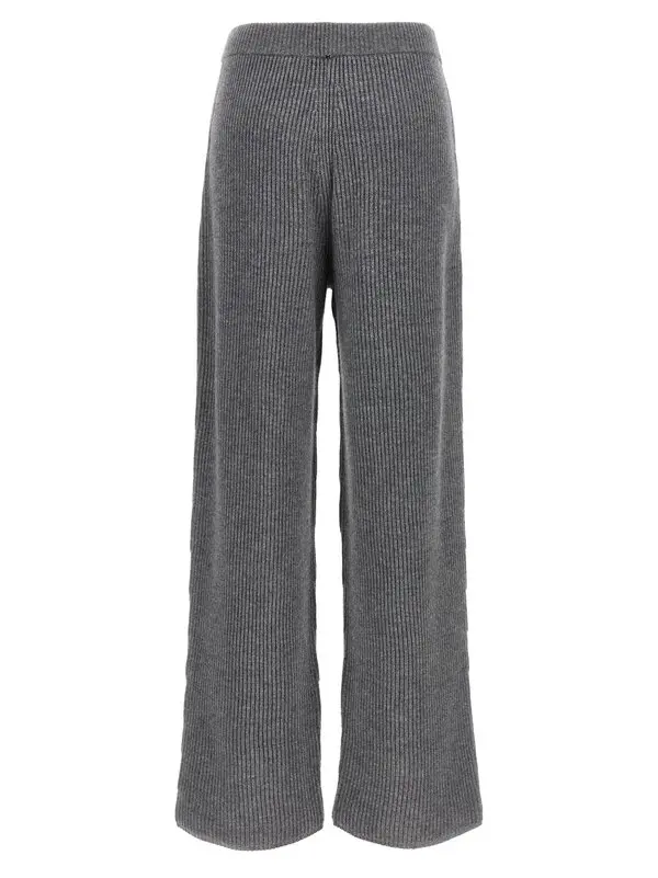 Sportmax Ribbed Knit Trousers - Gray