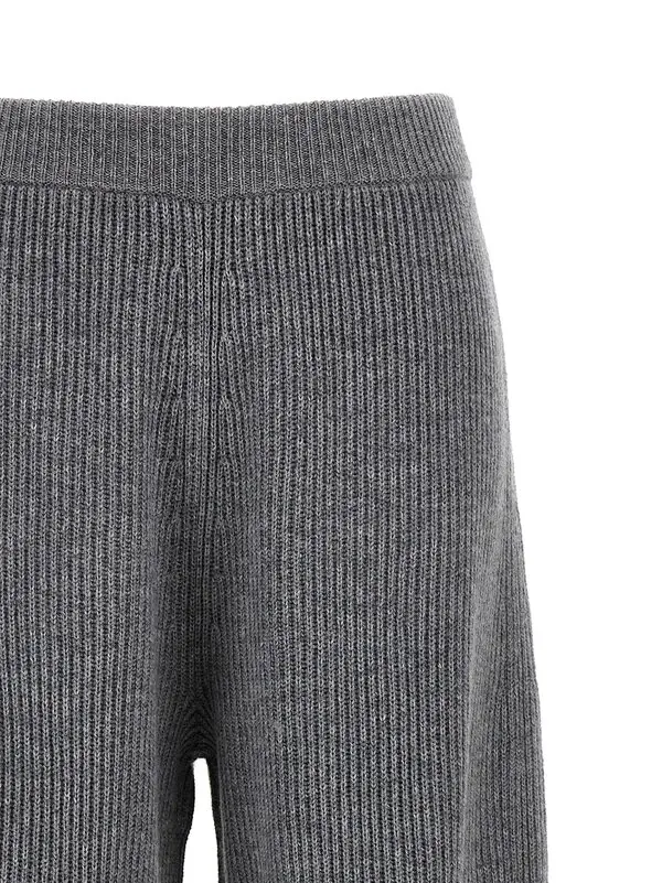 Sportmax Ribbed Knit Trousers - Gray