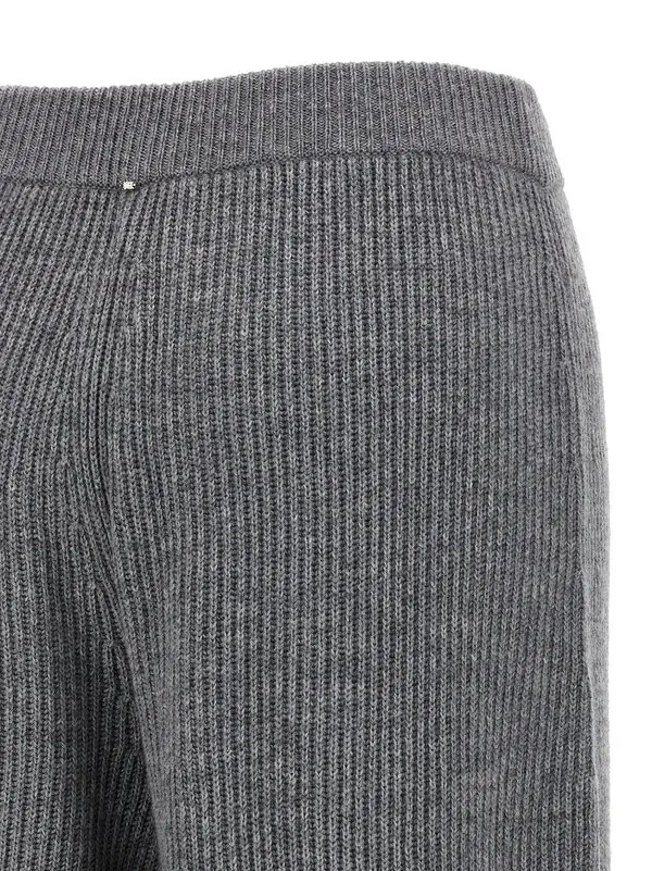 Sportmax Ribbed Knit Trousers - Gray