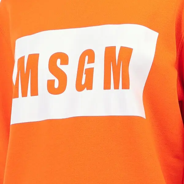 MSGM Logo Print Crewneck Sweater - Orange
