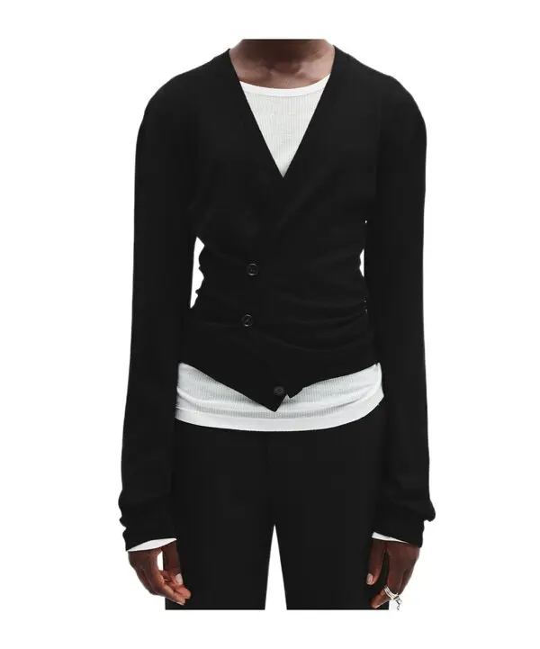 ANN DEMEULEMEESTER Asymmetric Spliced Cardigan