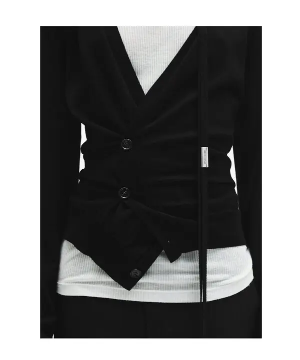 ANN DEMEULEMEESTER Asymmetric Spliced Cardigan