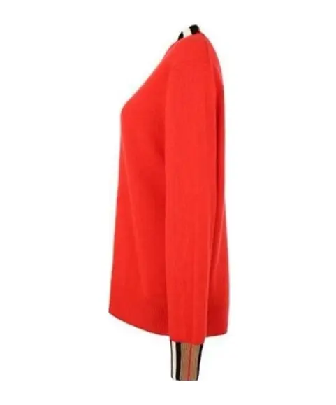 Burberry Striped Crew Neck Sweater - Brightred