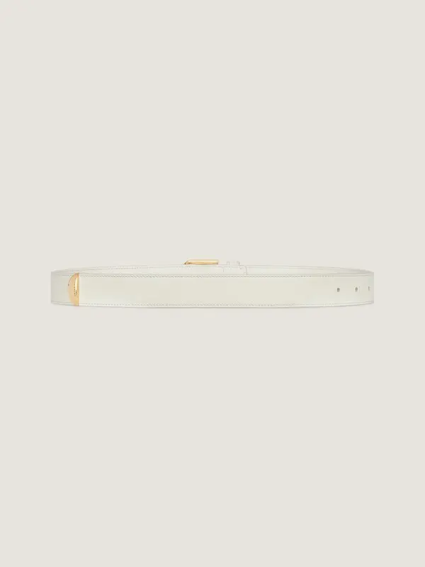 Givenchy Voyou Belt In Shiny Leather - Ivory