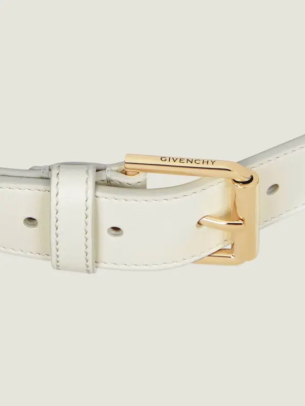 Givenchy Voyou Belt In Shiny Leather - Ivory