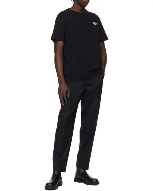 A.p.c. Logo Embroidered Crewneck T-shirt - Black