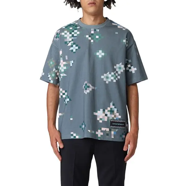 Emporio Armani Geometric-print Cotton T-shirt