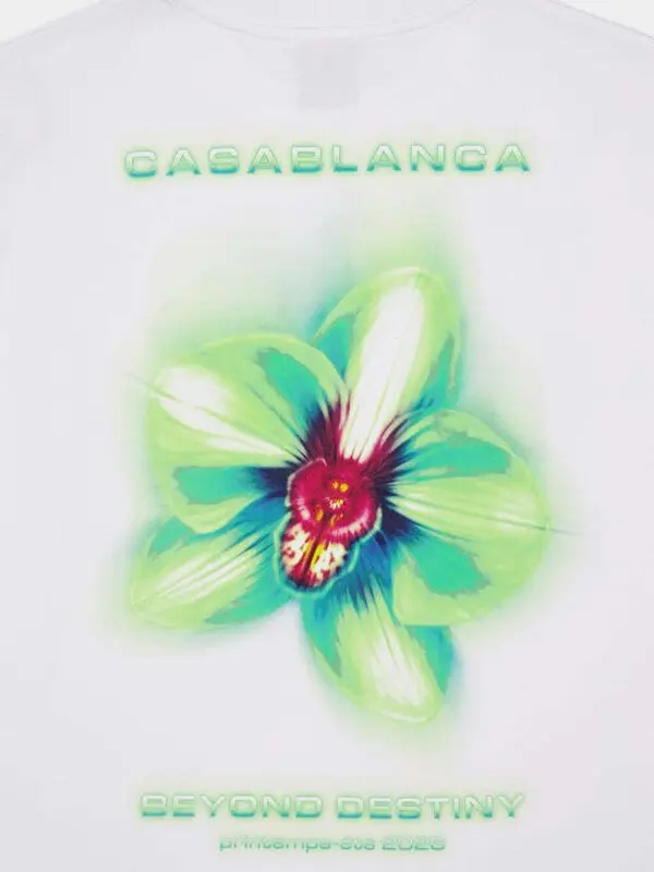 Casablanca Glitch Orchid Long-sleeve T-shirt - White