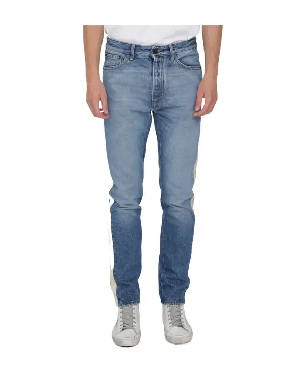 Palm Angels Logo Patch Straight Leg Jeans