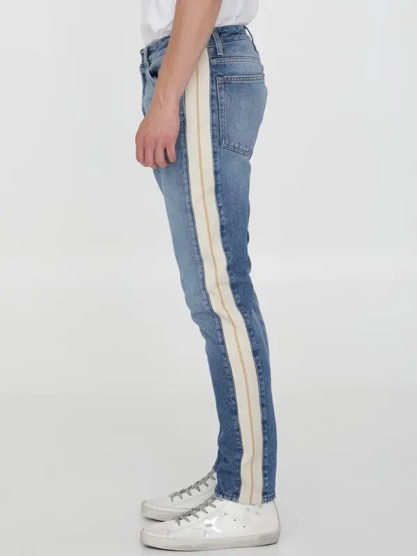 Palm Angels Logo Patch Straight Leg Jeans